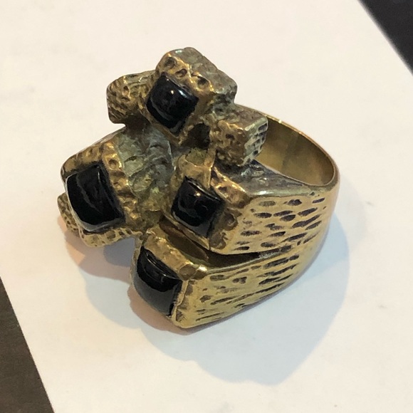Jewelry | Abstract Gold And Black Costume Ring | Poshmark